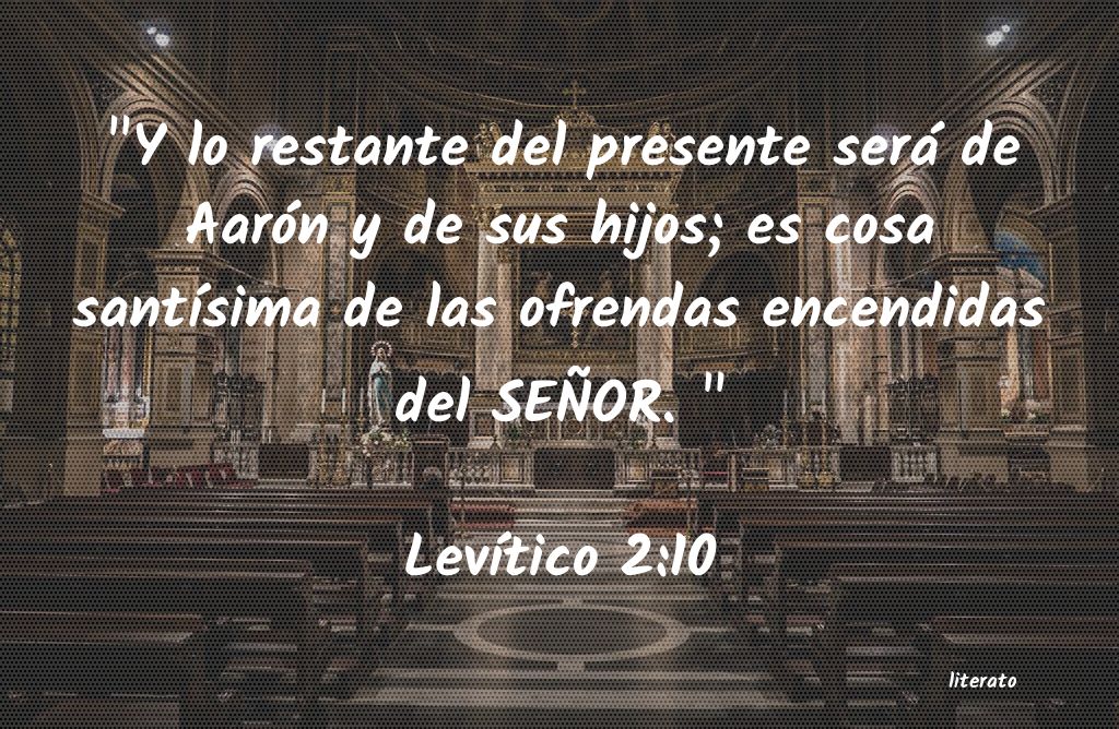 La Biblia - Levítico - 2:10